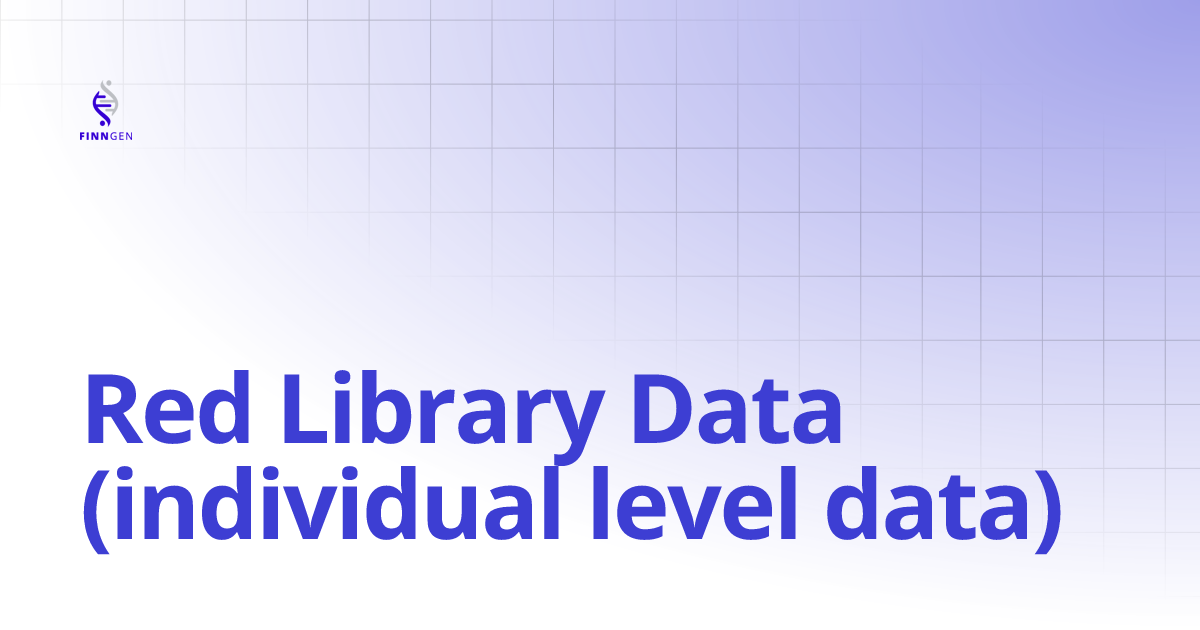 Red Library Data (individual level data) | FinnGen Handbook