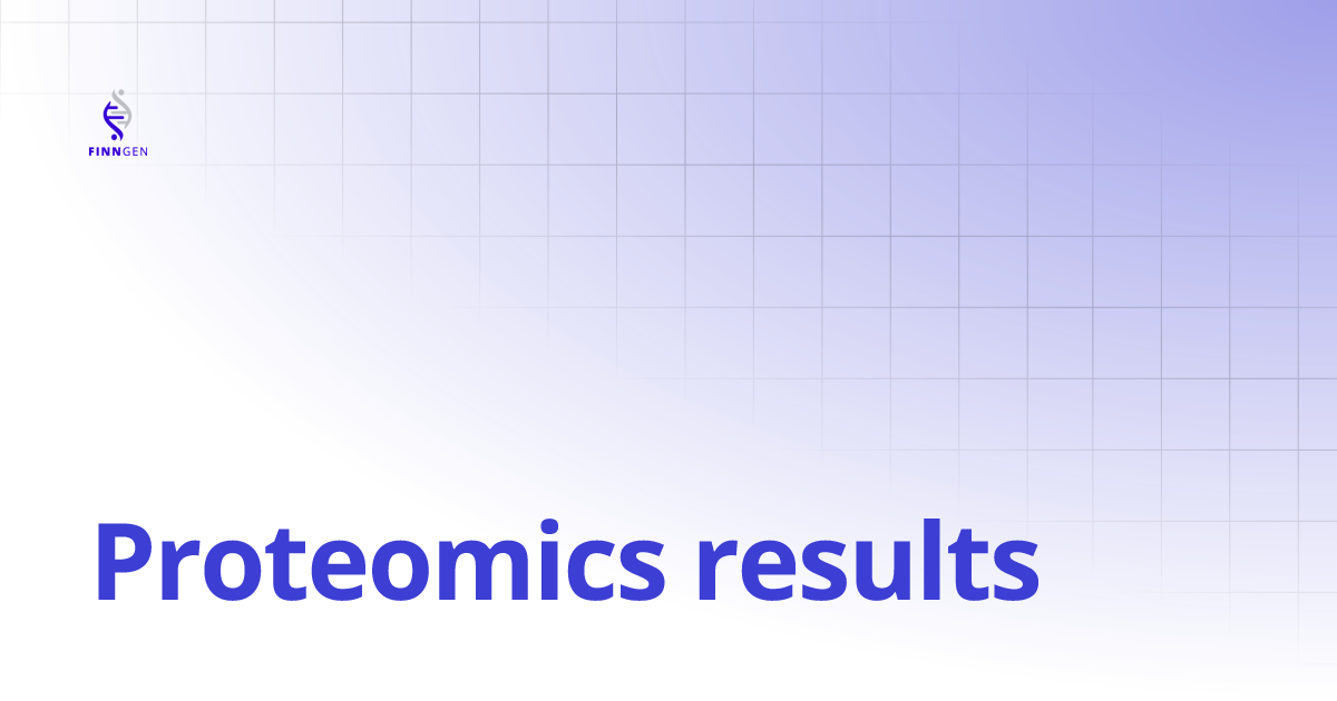 Proteomics results | FinnGen Handbook