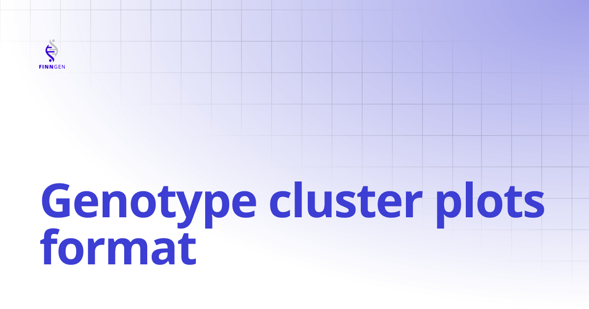 Genotype cluster plots format | FinnGen Handbook